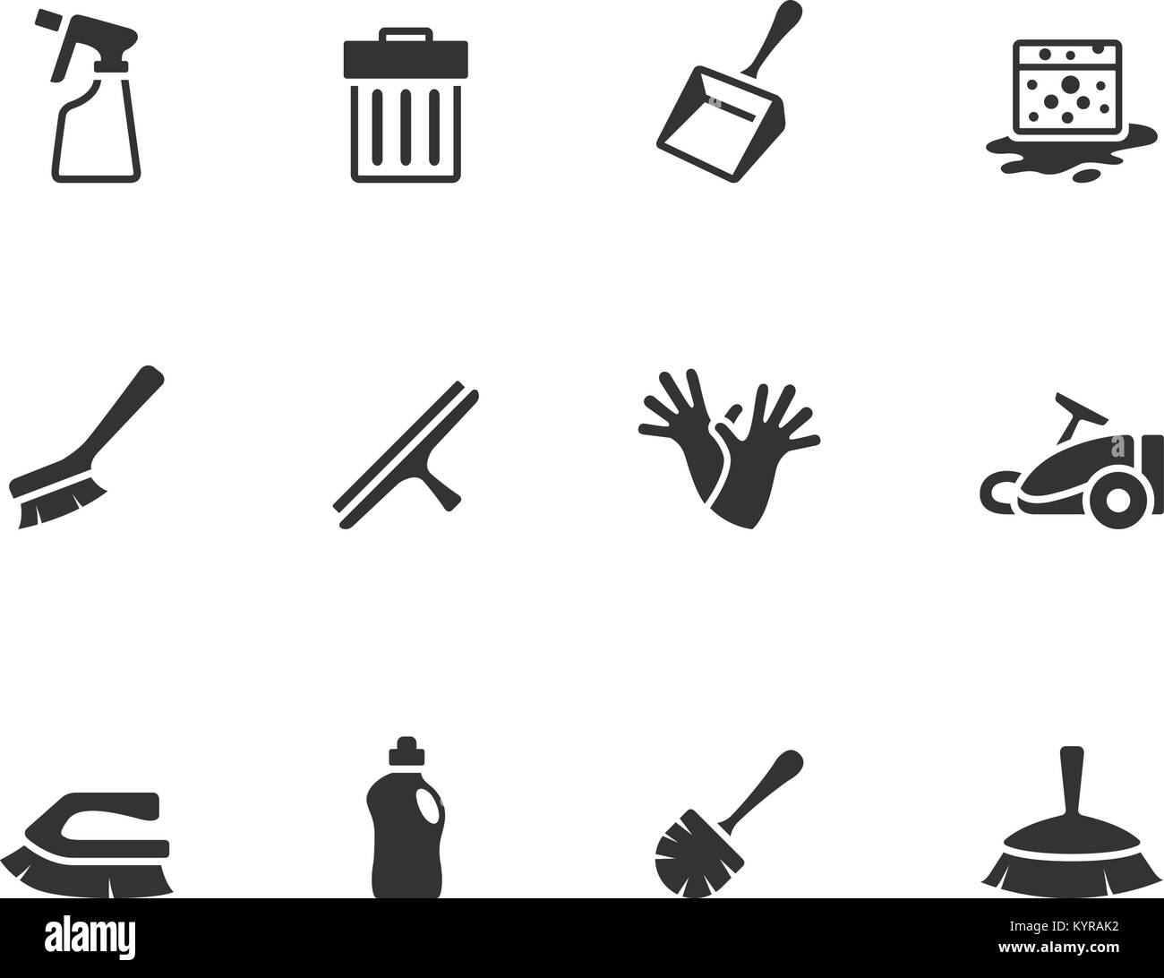 Cleaning tool icon series in single color. Vector illustration Stock ...