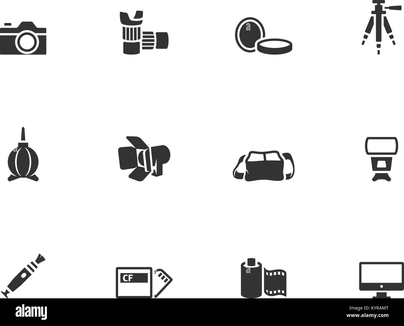 Photography icons in single color. Vector illustration Stock Vector ...