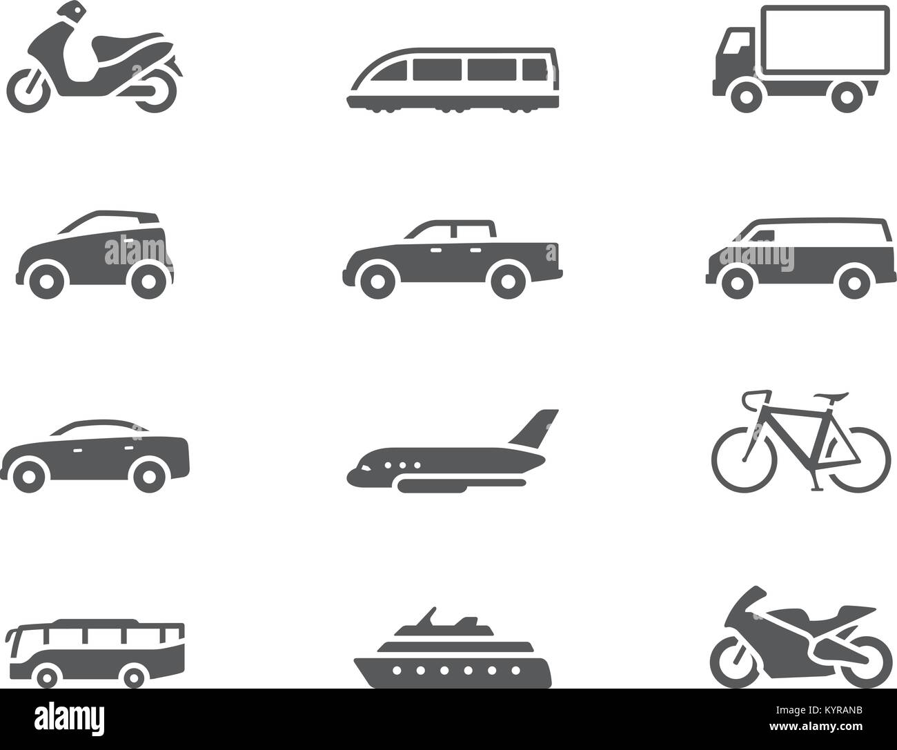 Transportation icon series in single color style. Vector illustration ...