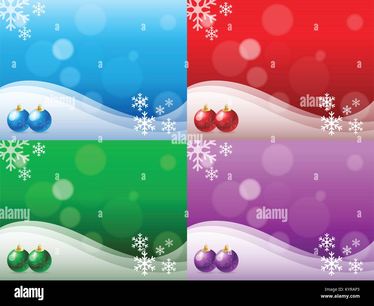 Christmas background in 4 different colors. Vector illustration Stock ...