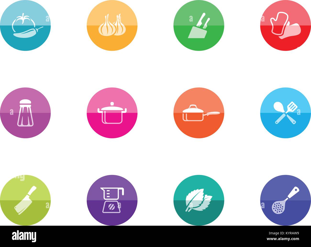 Cooking icons in color circles. Vector illustration Stock Vector Image ...
