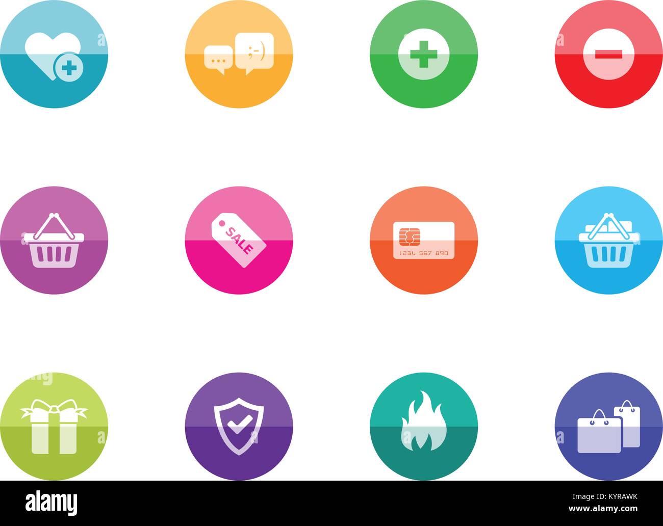 Ecommerce icon series in color circles. Vector illustration Stock ...