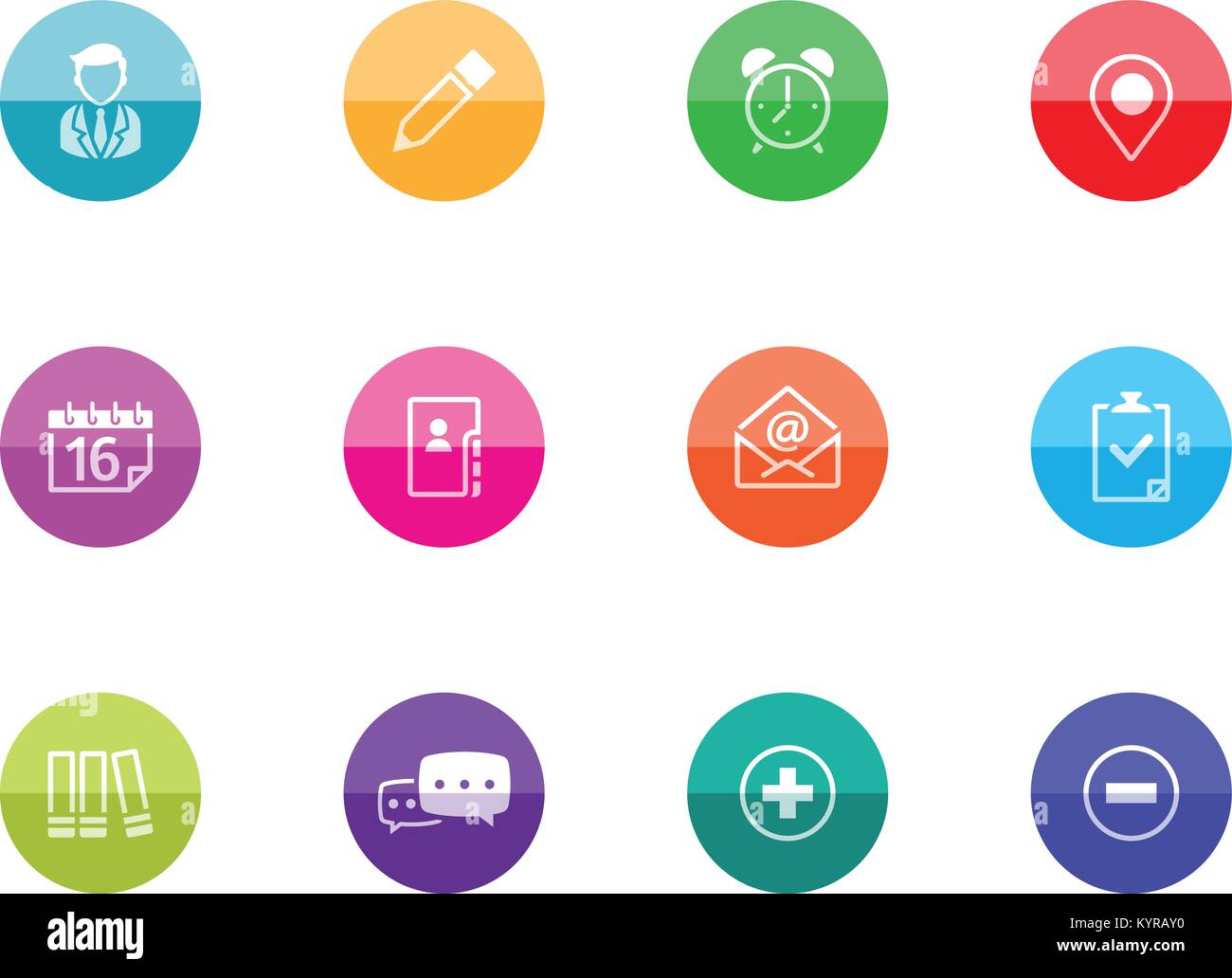Group collaboration icon series in color circles. Vector illustration ...