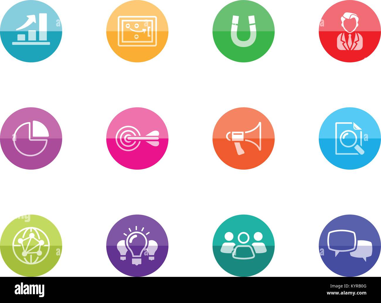 Marketing icons in color circles. Vector illustration Stock Vector ...