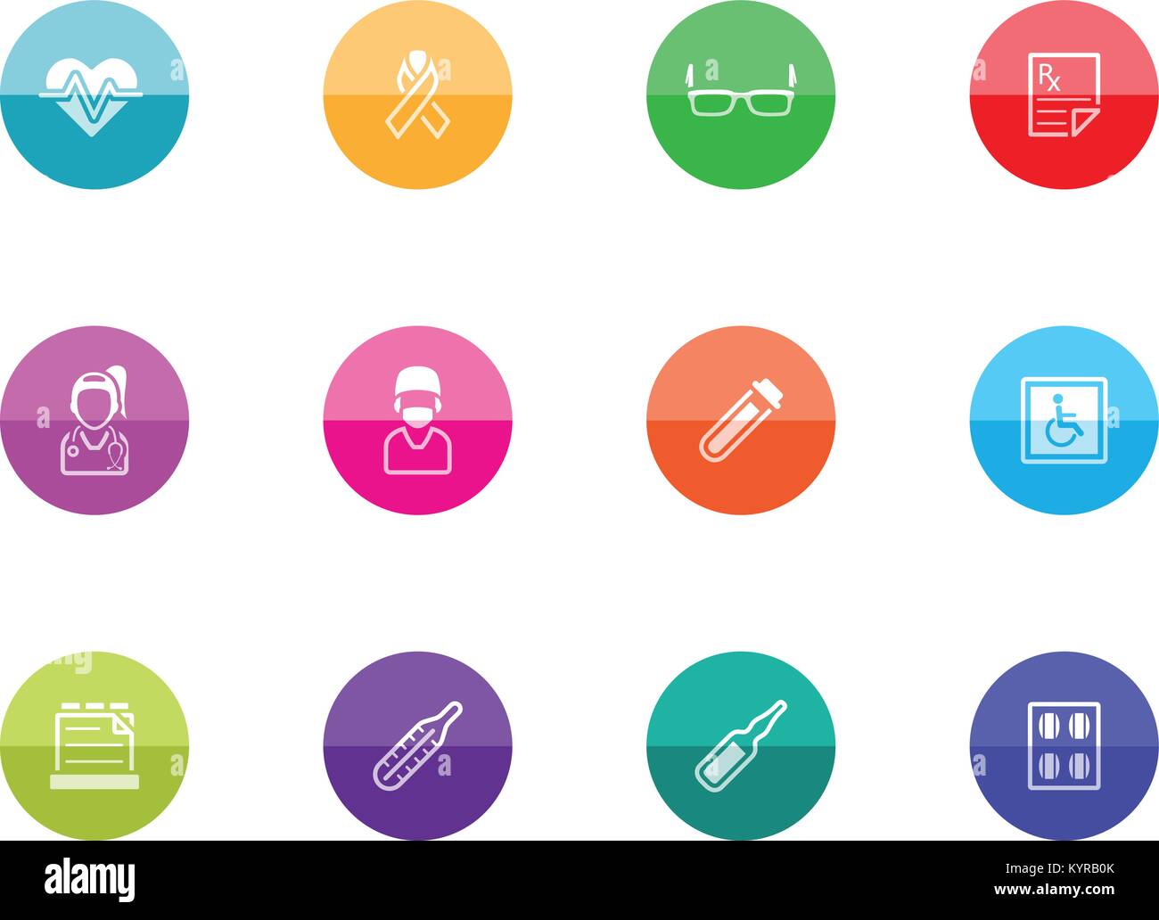 Medical icon series in color circles. Vector illustration Stock Vector ...
