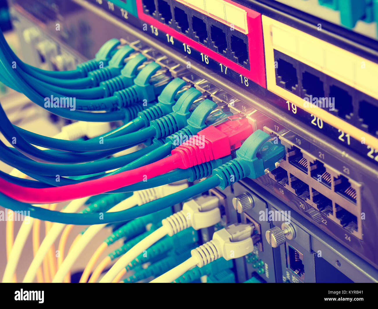 ethernet cable on network switches background Stock Photo - Alamy
