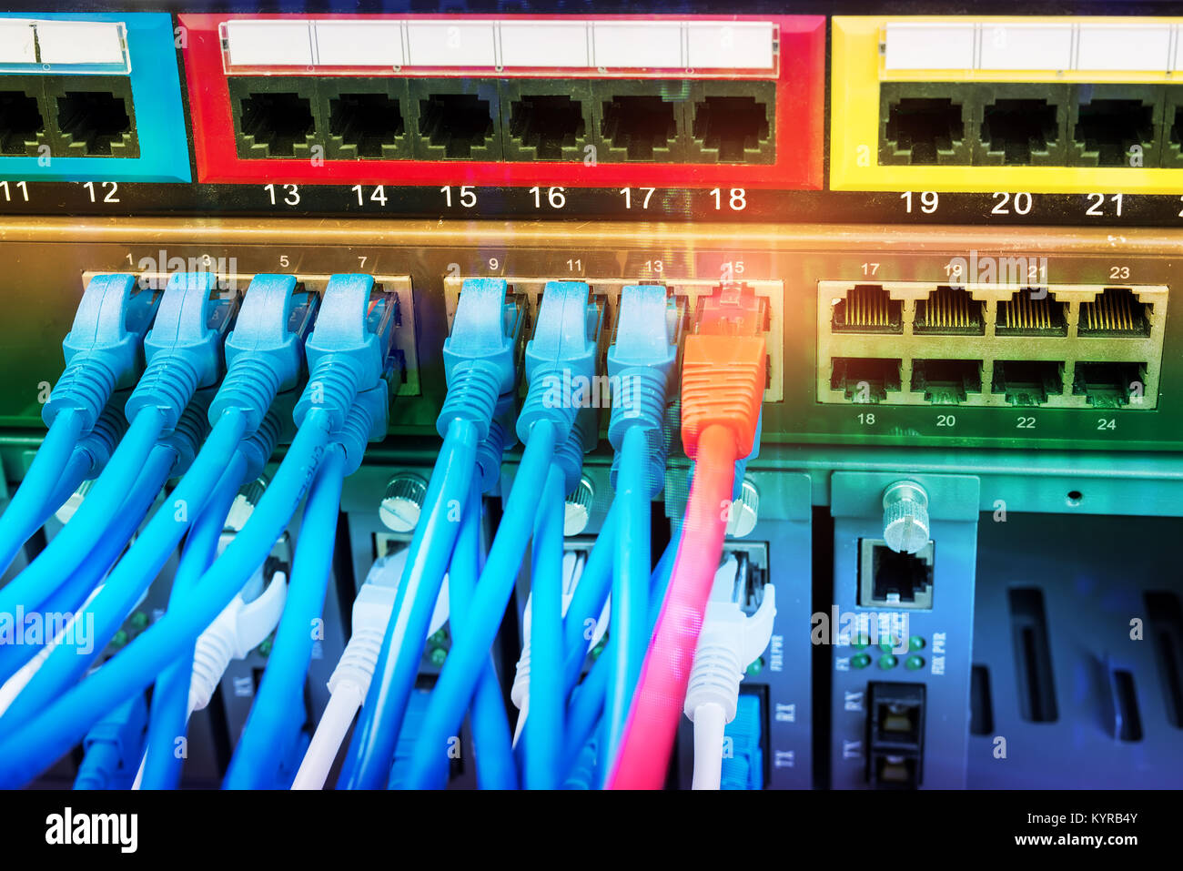 ethernet cable on network switches background Stock Photo - Alamy