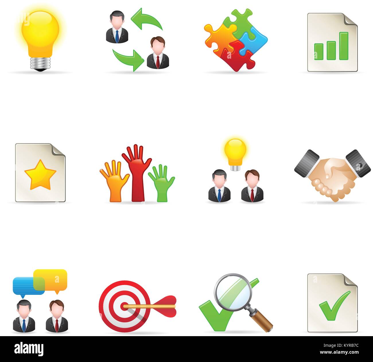 Management icon series in colors. Vector illustration Stock Vector ...