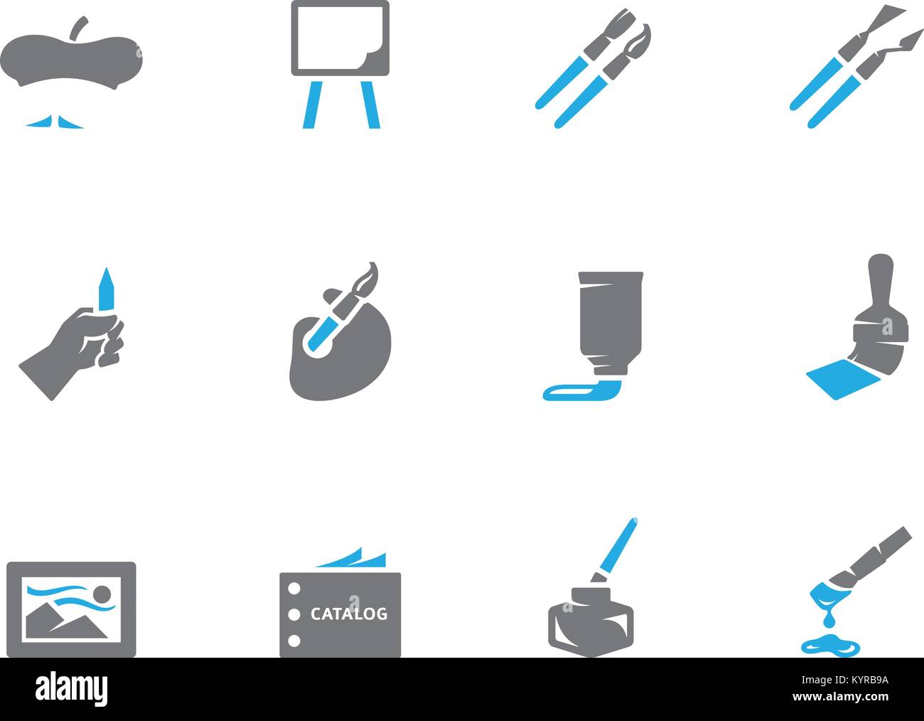 Artist icons in duo tone colors. Vector illustration Stock Vector Image ...