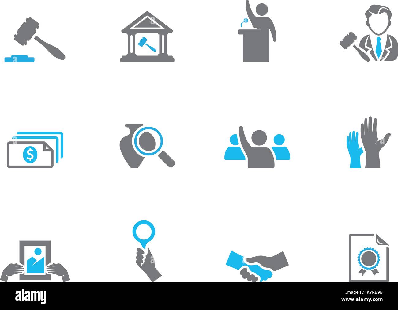 Auction icons in duo tone colors. Vector illustration Stock Vector ...