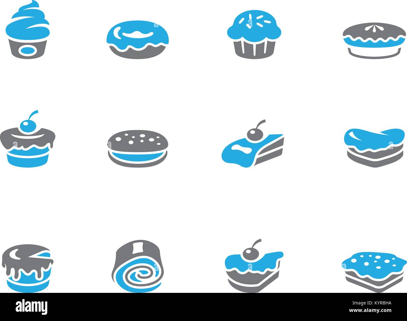 Cakes icons in duo tone colors. Vector illustration Stock Vector Image ...