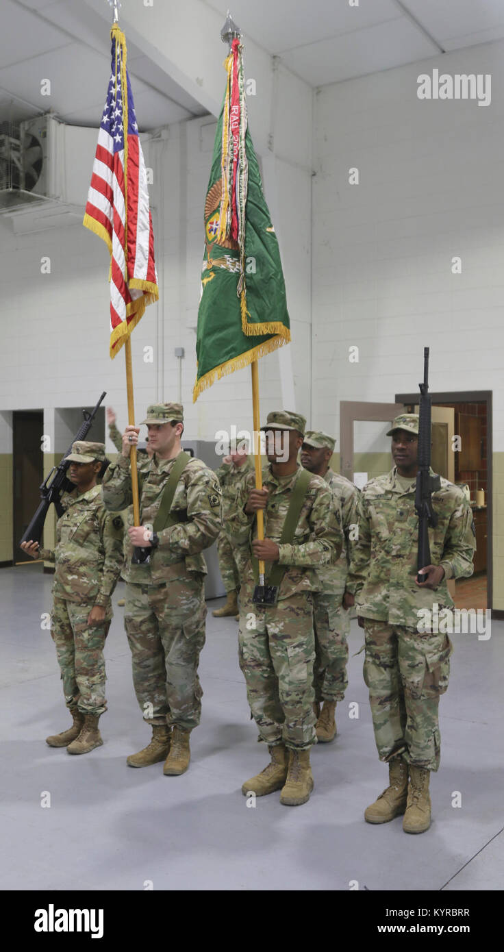 The 112th Military Police Battalion color guard prepares to move ...