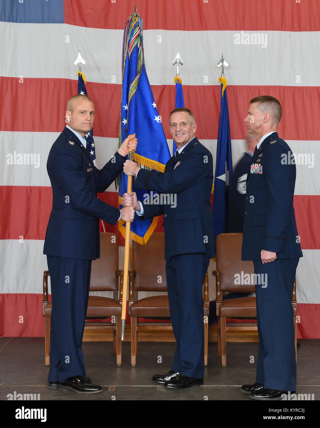 Col. Shawn D. Ford (left) relinquishes command of the 132d Iowa Air ...