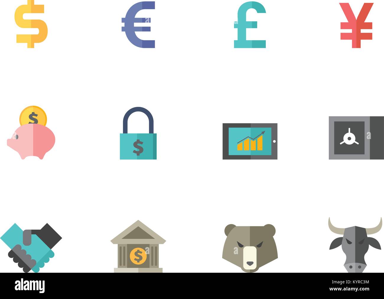 Hand tools icon series in flat color style. Vector illustration Stock ...