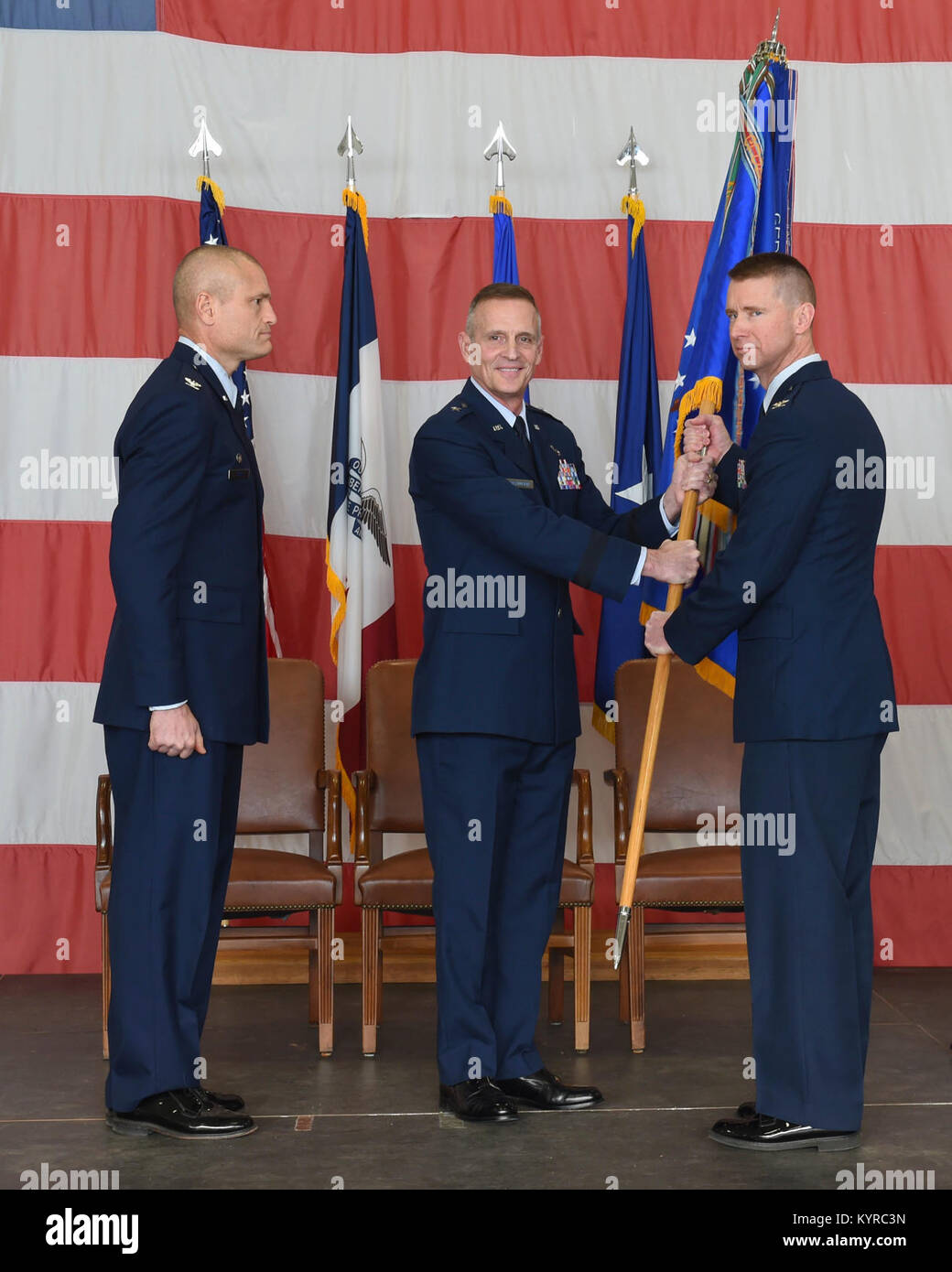 Col. Mark Chidley (right) assumes command of the 132d Iowa Air National ...