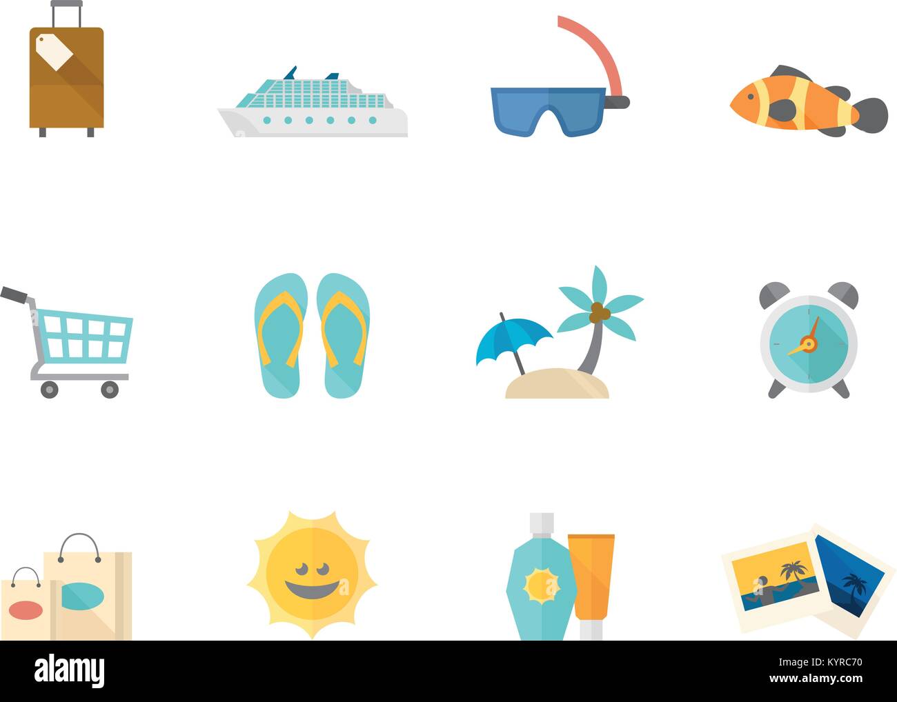 Icons set for personal portfolio website in flat color style. Vector ...