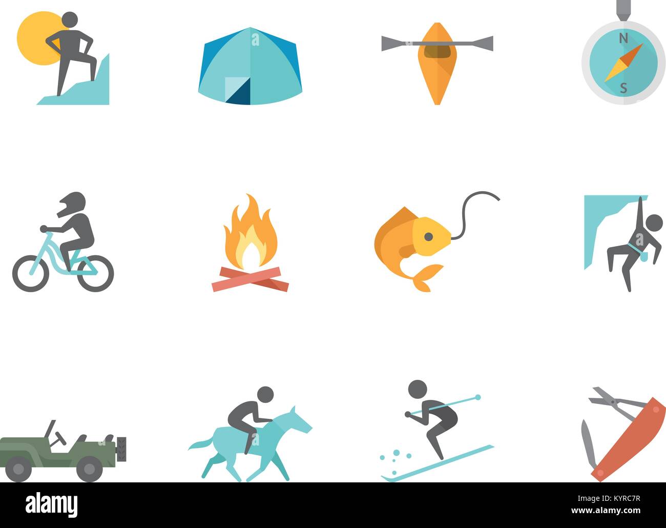 Run competition icon series in flat colors style. Vector illustration ...
