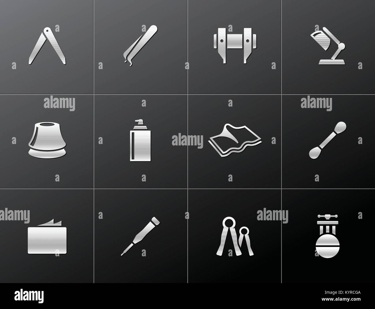 Communication icon series in metallic style Vector illustration Stock ...