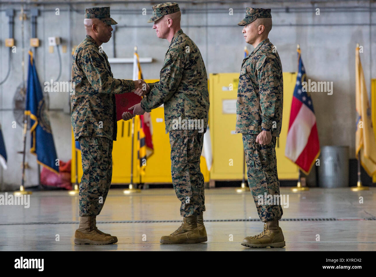 U.S. Marine Corps Sgt. Maj. Clement C. Pearson, left, former sergeant ...
