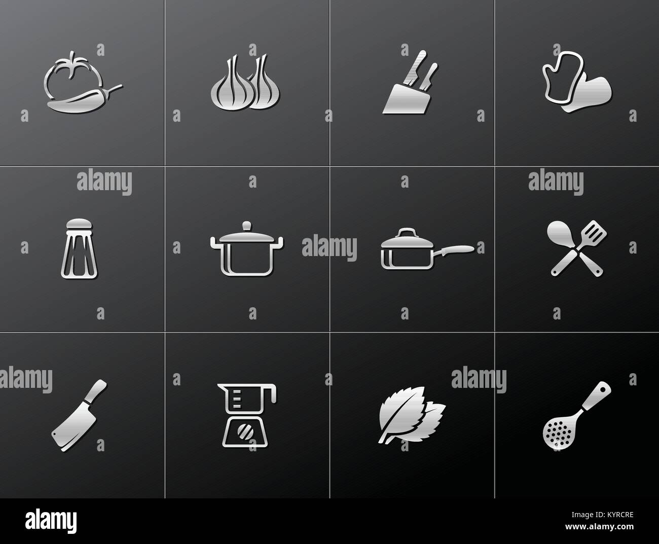 Cooking icons in metallic style Stock Vector Image & Art - Alamy