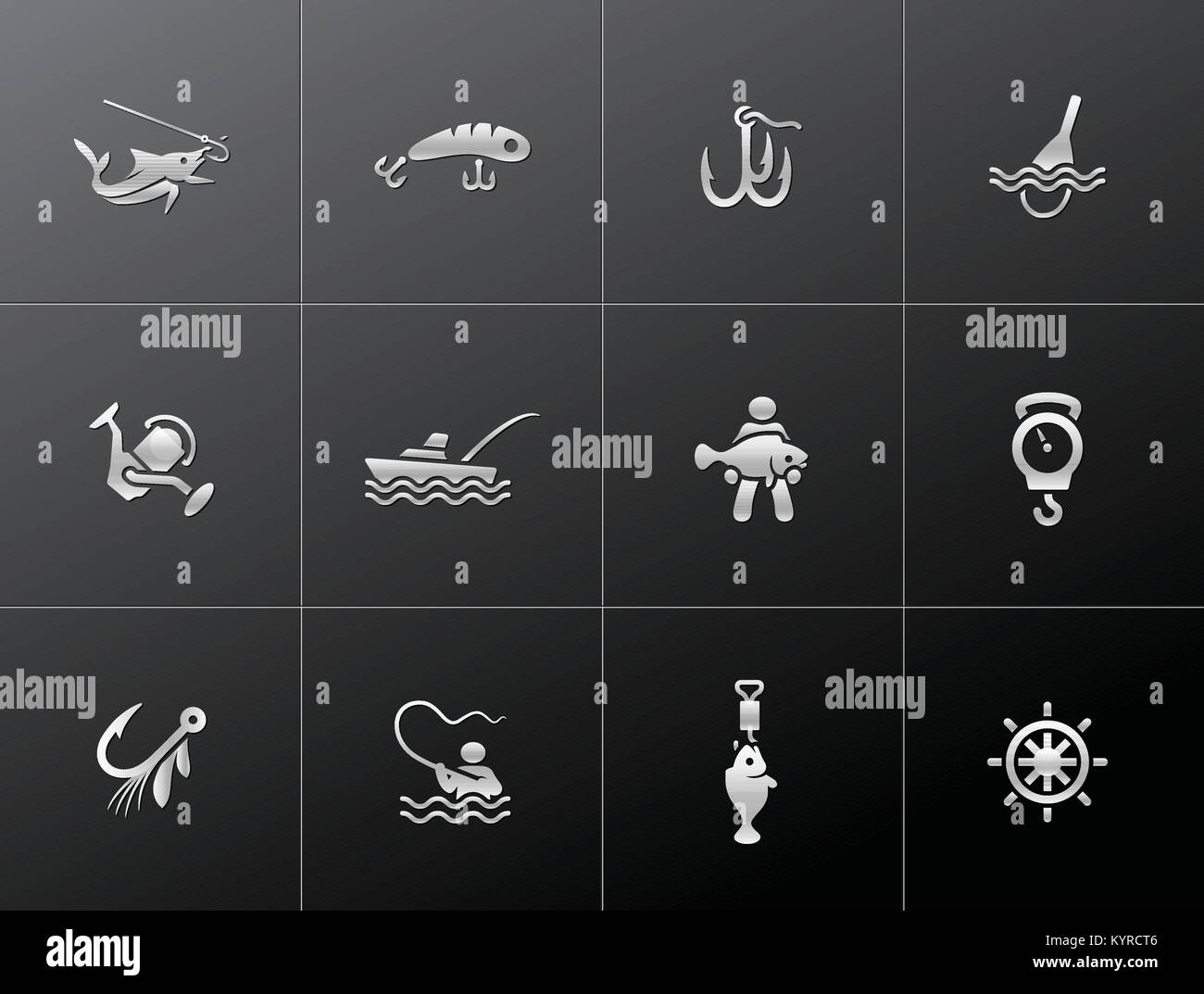 Fishing icons hi-res stock photography and images - Alamy