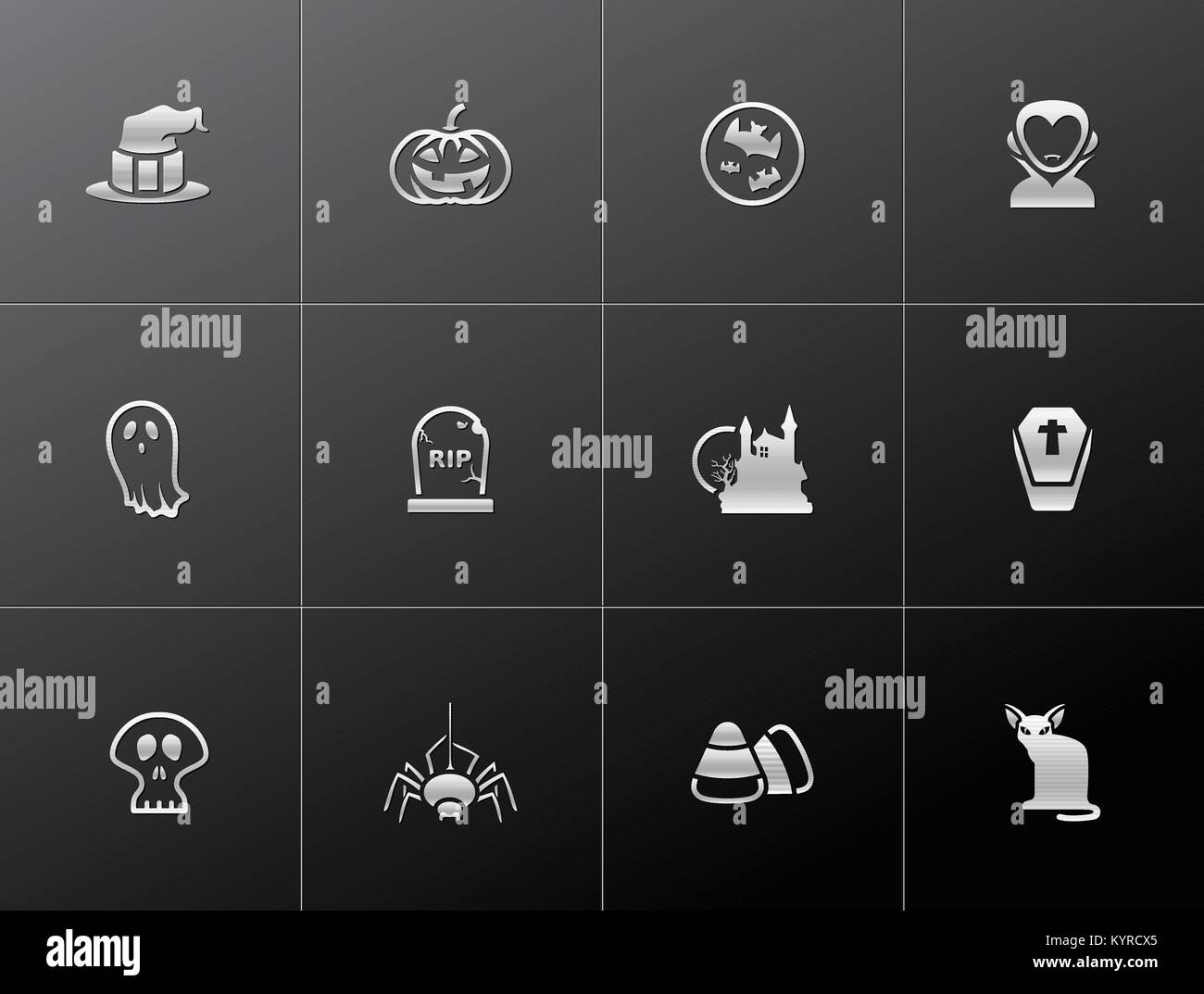 Halloween icon series in metallic style Stock Vector Image & Art - Alamy
