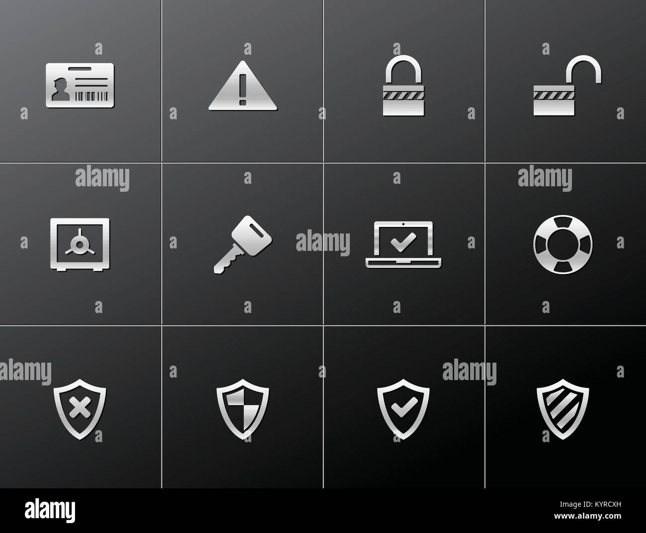 Security icon series in metallic style Stock Vector Image & Art - Alamy