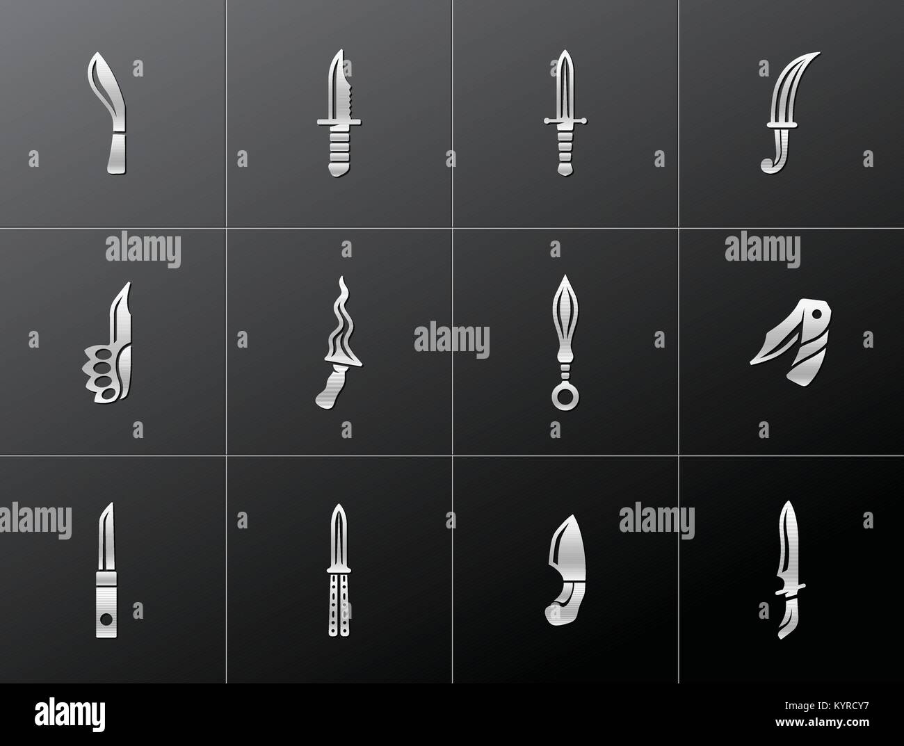 Knife icons in metallic style Stock Vector Image & Art - Alamy