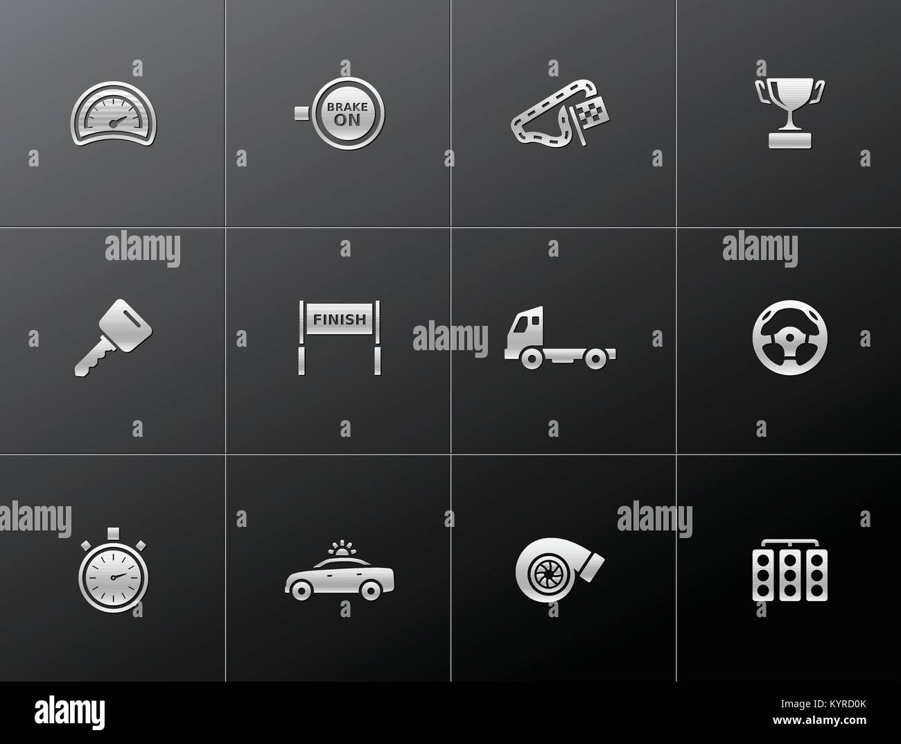 Racing icon series in metallic style Stock Vector Image & Art - Alamy