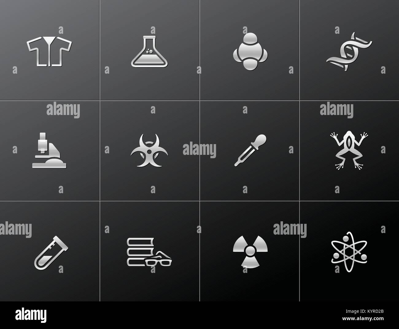 Science icons in metallic style Stock Vector Image & Art - Alamy