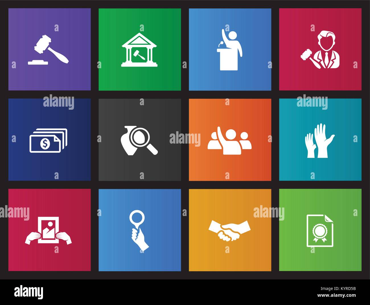 Auction icons in Metro style Stock Vector Image & Art - Alamy