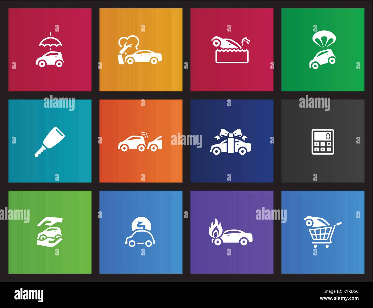 Car insurance icons in Metro style Stock Vector Image & Art - Alamy