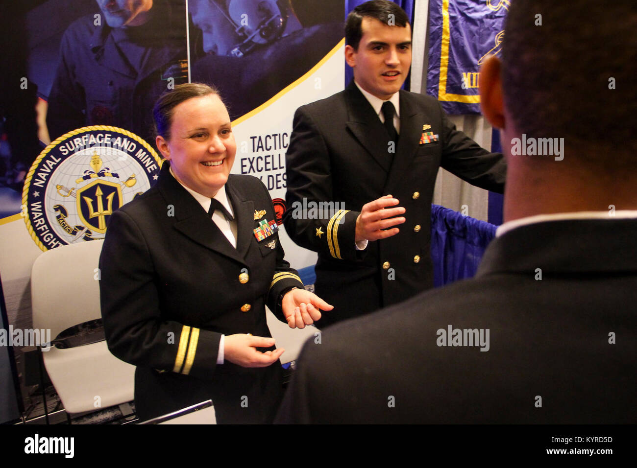 CRYSTAL CITY, Va. (Jan. 9, 2018) Lt. Brianna Frazier, left, an ...