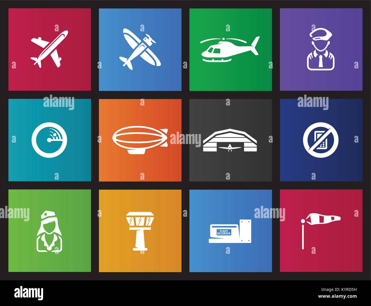 Aviation icons in Metro style Stock Vector Image & Art - Alamy