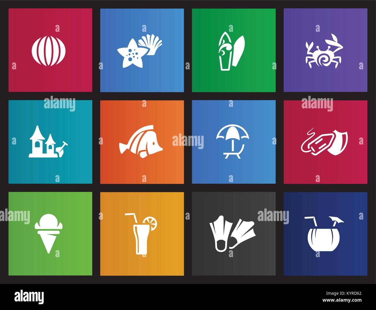 Beach icons in Metro style Stock Vector Image & Art - Alamy