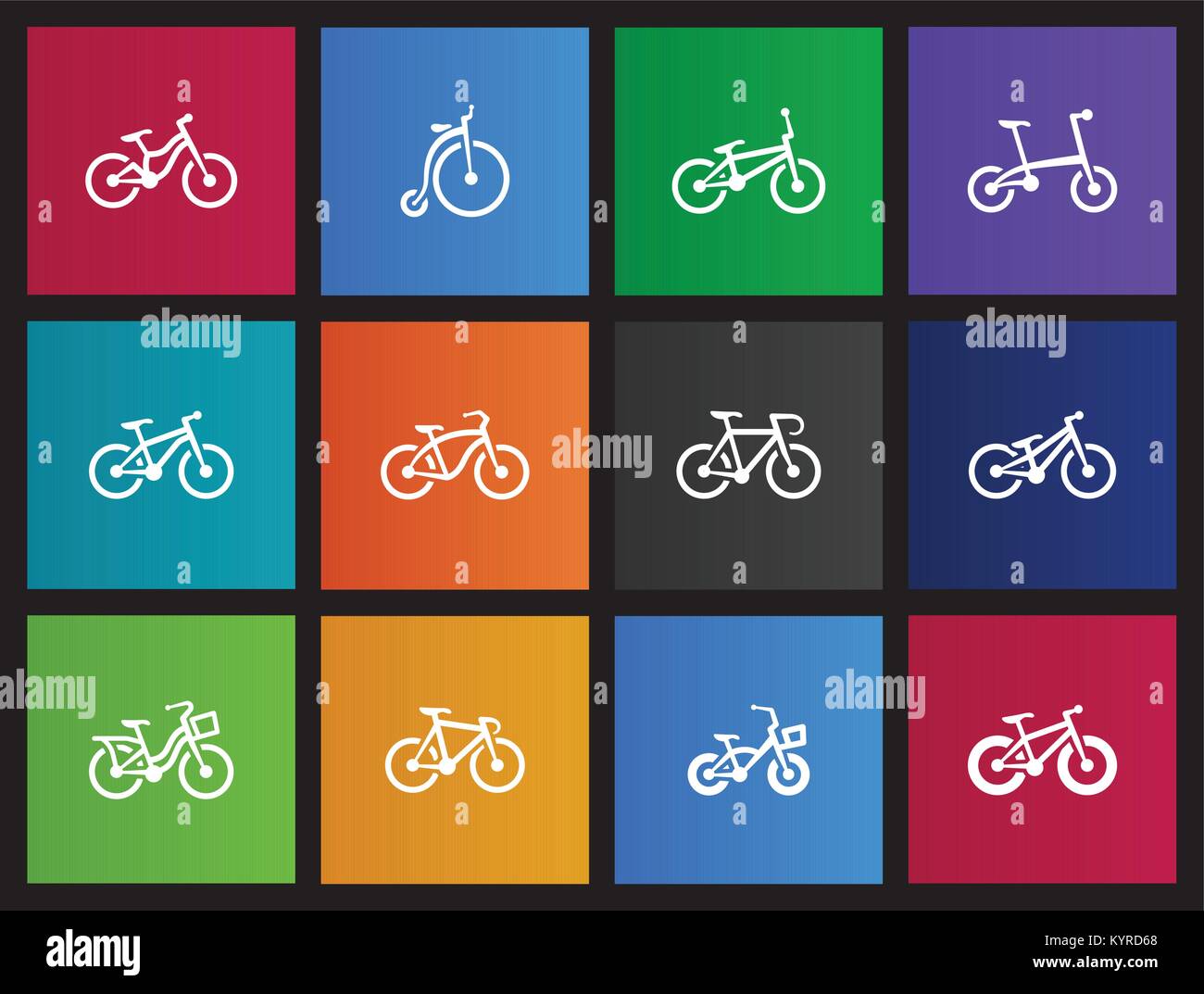 Bicycle type icons in Metro style Stock Vector Image & Art - Alamy
