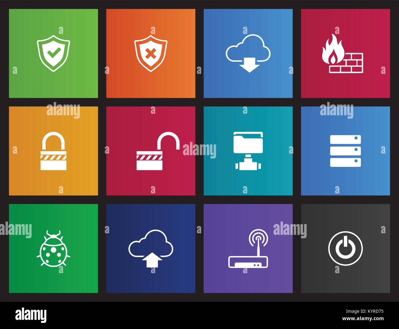 Computer network icon series in Metro style Stock Vector Image & Art ...