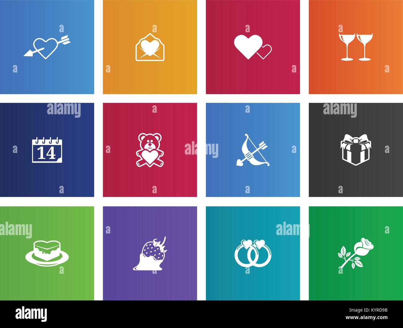 Valentine related items icon series in Metro style Stock Vector Image ...