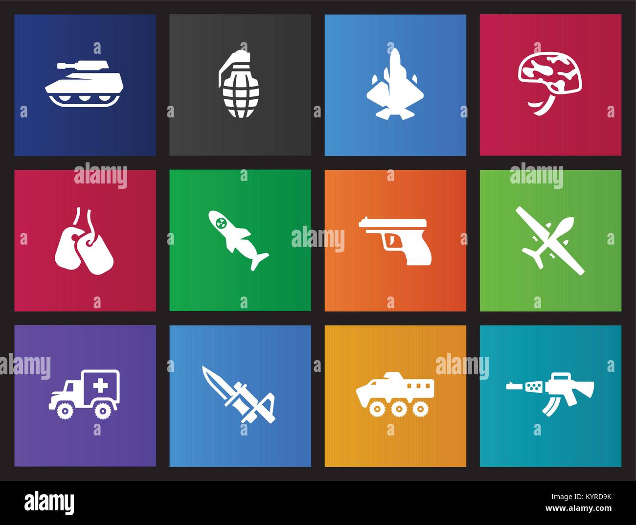 Military icons in Metro style Stock Vector Image & Art - Alamy