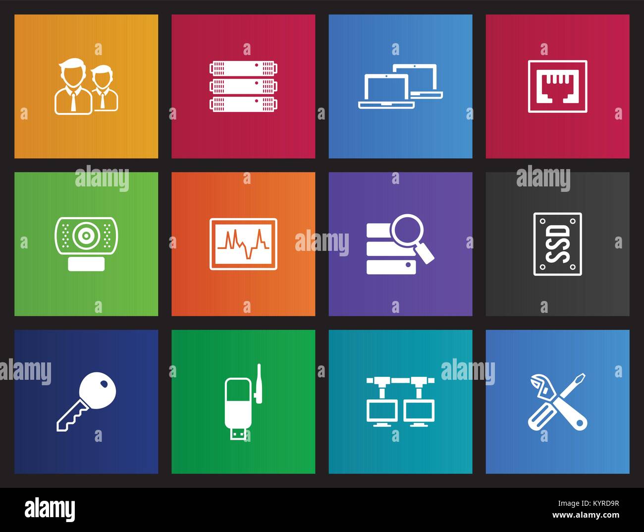 Computer network icon series in Metro style Stock Vector Image & Art ...