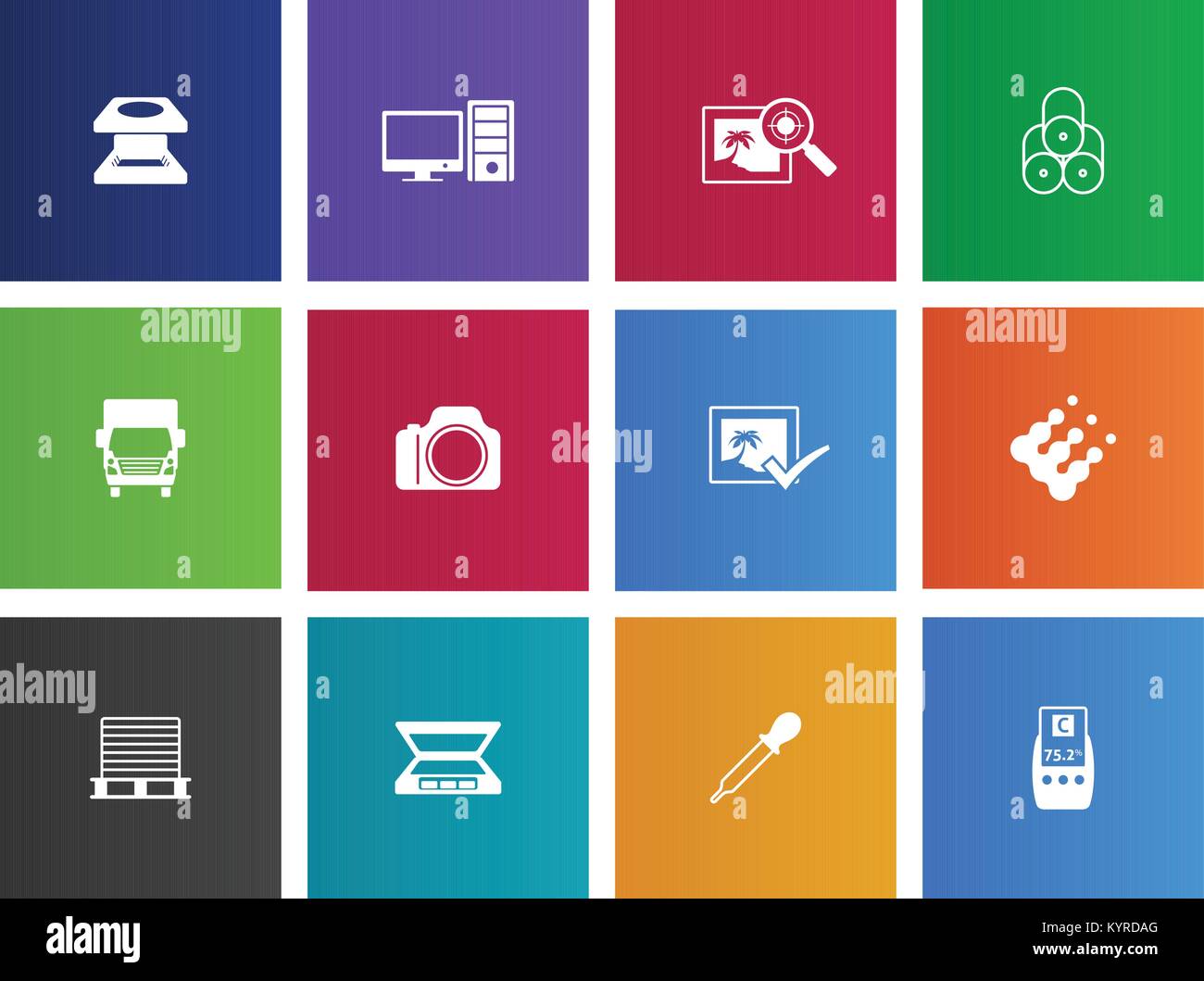 Printing and graphic design icon series in Metro style Stock Vector ...