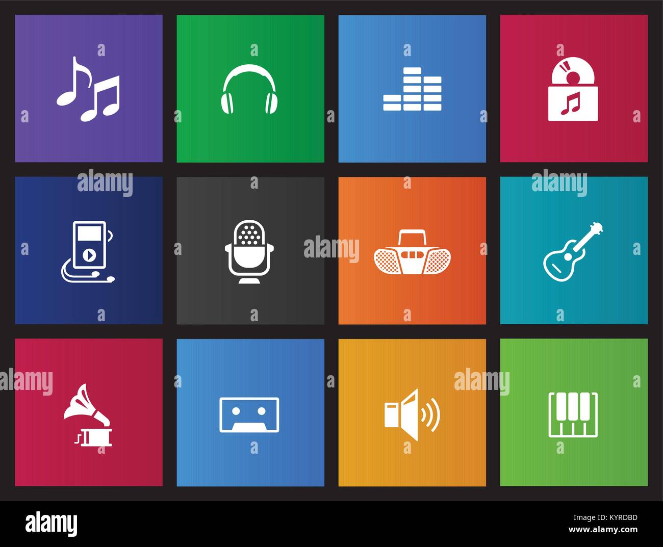 Music icons in Metro style Stock Vector Image & Art - Alamy