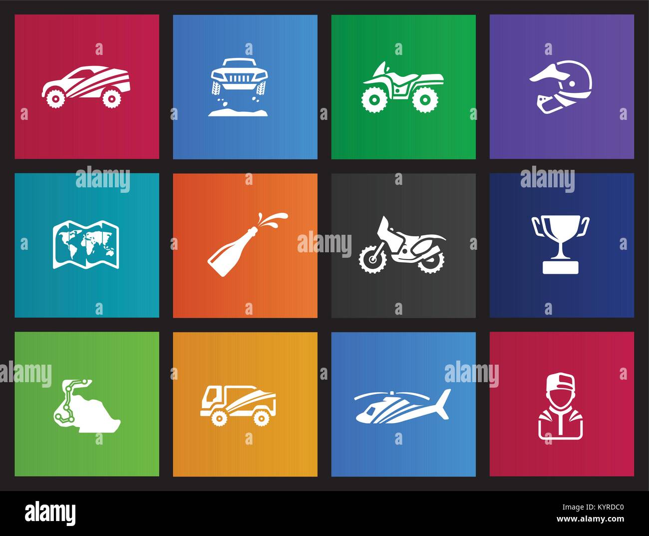 Rally related icons in metro style Stock Vector Image & Art - Alamy