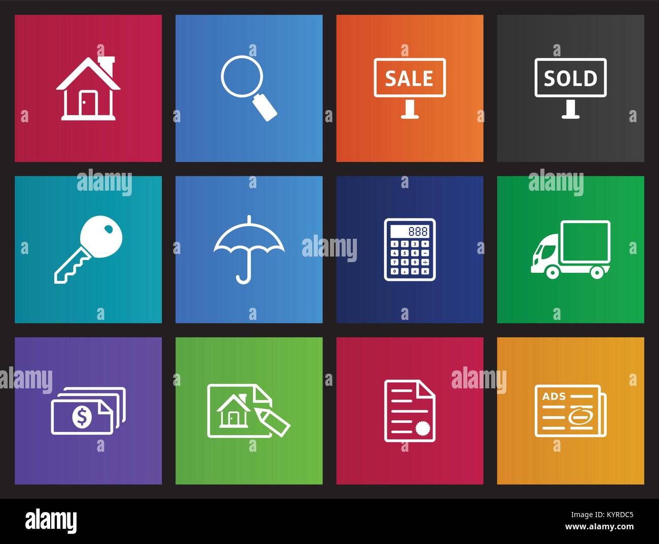 Real estate icon series in Metro style Stock Vector Image & Art - Alamy