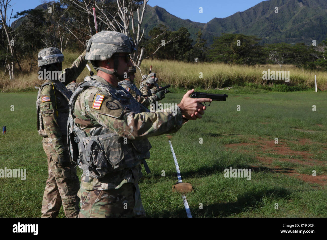 A Soldier with Headquarters and Headquarters Battery, 94th Army Air and ...