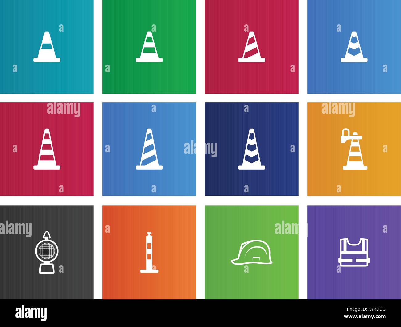 Traffic warning sign icon series in Metro style Stock Vector Image ...