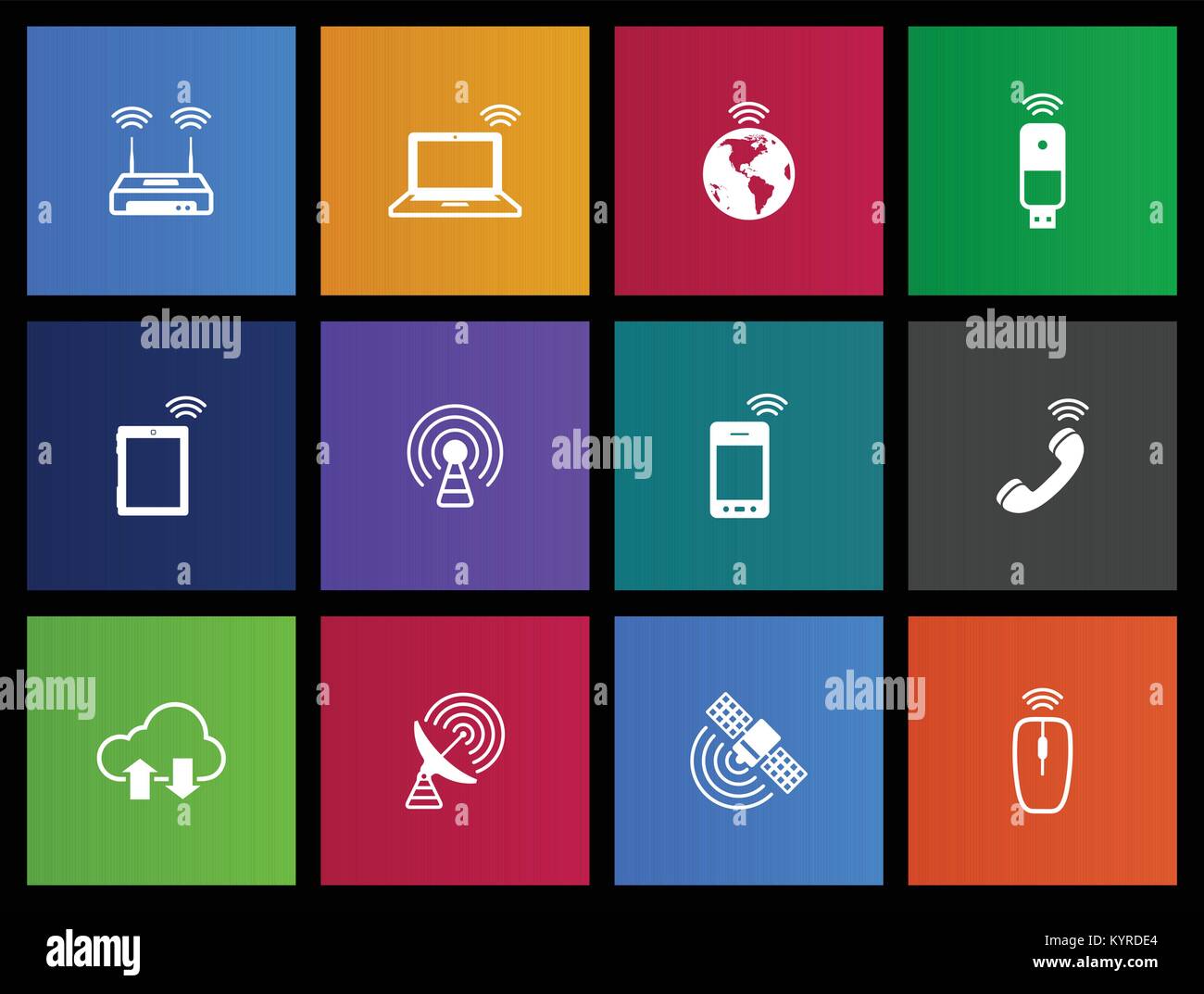 Wireless technology icon series in Metro style Stock Vector Image & Art ...