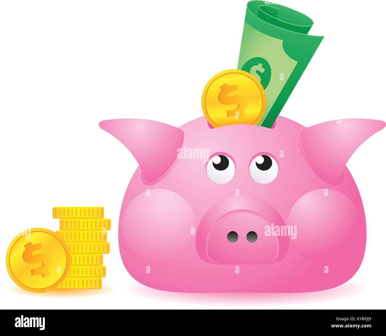 Paper green piggy bank Stock Vector Images - Alamy