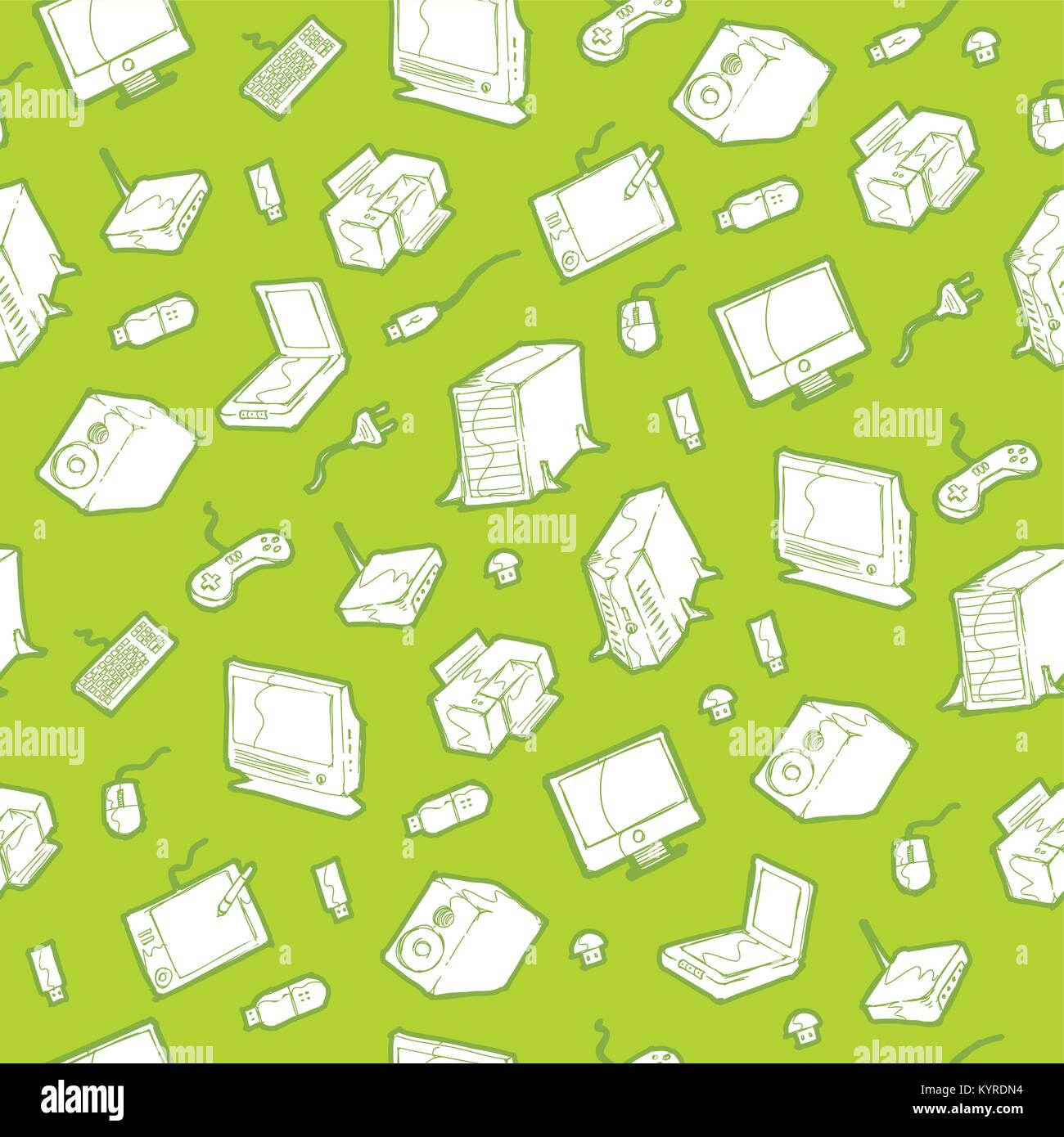 Computer stuff background seamless pattern Stock Vector Image & Art - Alamy