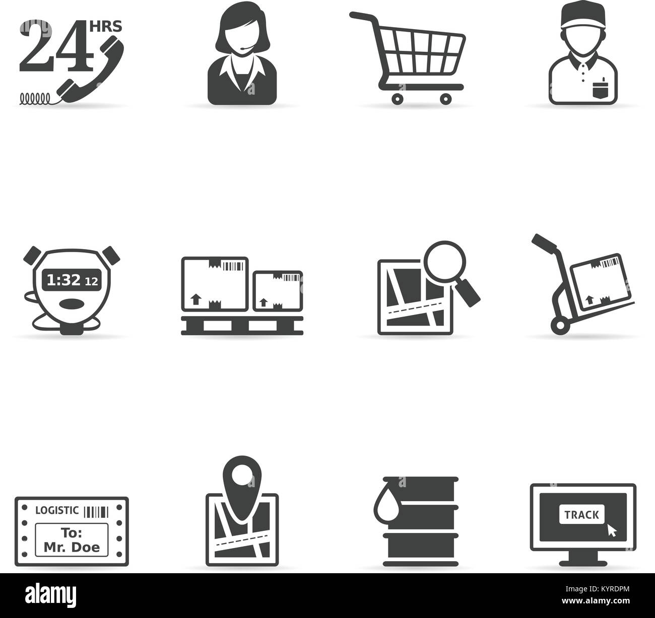 Logistic icon set in single color Stock Vector Image & Art - Alamy